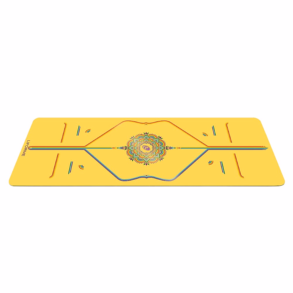 Liforme Printed Travel Yoga mat – Free Yoga Bag, Patented Alignment System, Warrior-like Grip, Non-slip, Eco-friendly and Biodegradable, Ultra-lightweight, Sweat resistant, Long, Wide and Thick