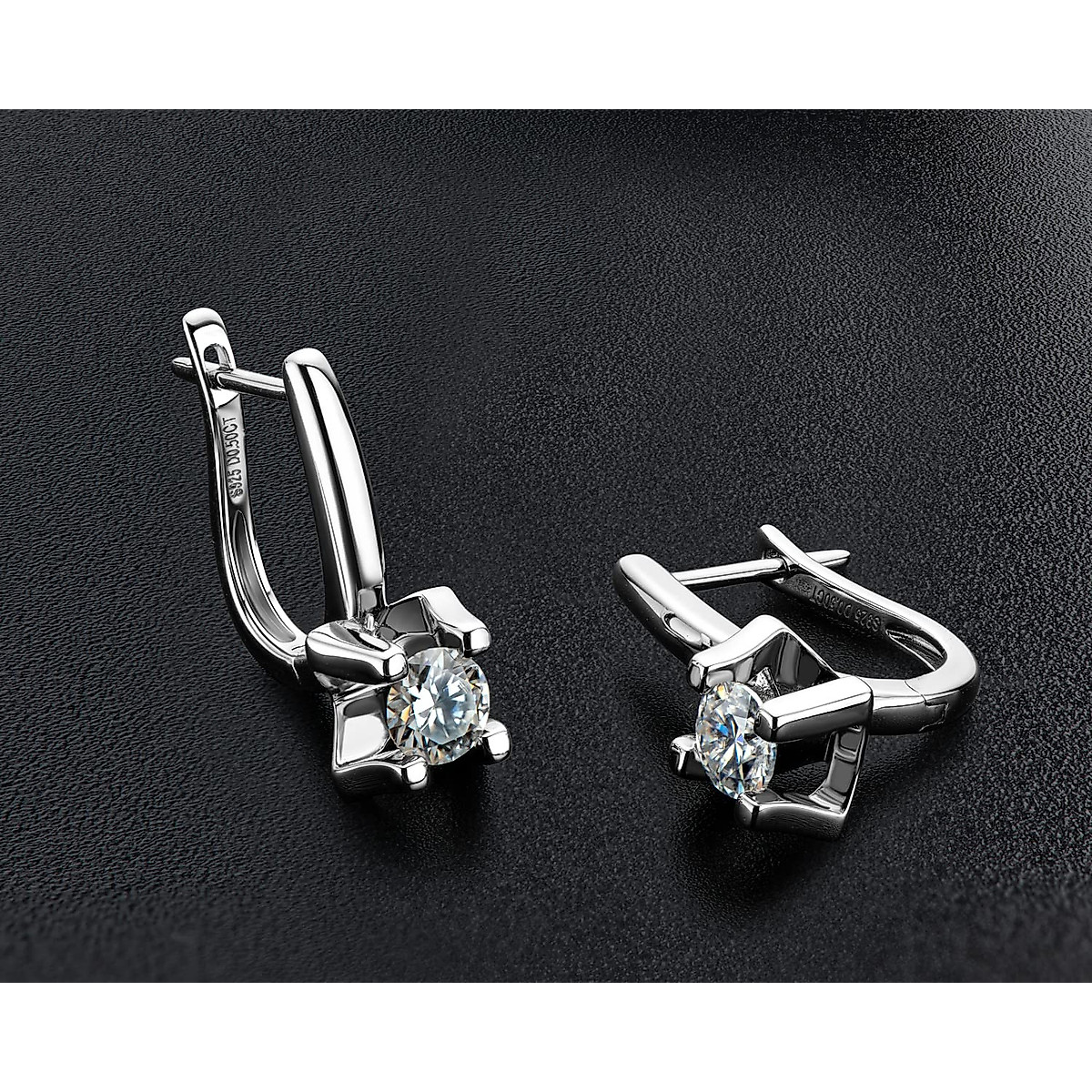 Moissanite Dianmond Huggie Hoop Earrings for Women, Sterling Silver Hypoallergenic Huggie Earring Anniversary Birthday Mothers Day Gifts for Mom Her Wife Girlfriend