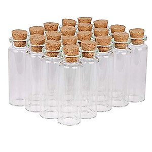 MaxMau 24 Sets 15ml Small Mini Glass Bottles with Cork Stoppers Tiny Vials for Wedding Favors Art Crafts DIY Decoration