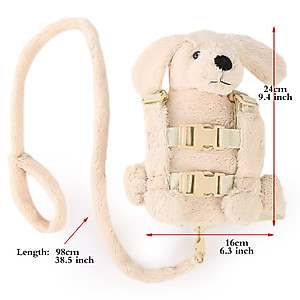 Berhapy 2 in 1 Naughty Dog Toddler Backpack Harness with Safety Leash for Children’s Walking Kids Leash for 1-3 Years Old Boys and Girls
