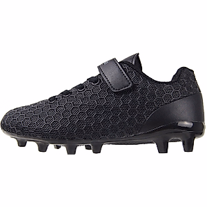 BomKinta Kid's FG Soccer Cleats Athletic Outdoor Soccer Shoes Black Size 2.5 M US Little Kid