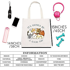 CMNIM Guinea Pig Lover Gifts Guinea Pig Tote Bag It's Guinea Be a Good Day Guinea Pig Lover Accessories for Cavy Mom Gift (Guinea Pig Tote Bag)