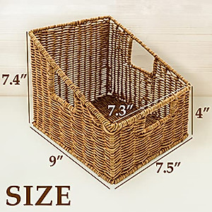 myHomeBody Wicker Home Organizer Basket | Office Organization as Book Holder, Desk Organizer, Magazine Holder | Home Organization | Wicker Baskets for Storage & Organization | Tan, 1pc