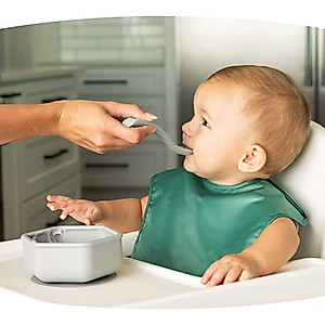 Tiny Twinkle Baby Spoon - BPA-Free Baby Feeding Spoon, Silicone Baby Spoon, Infant Spoons, Baby Spoons, Baby Essentials, Baby Essentials for Newborn, Baby Items, Baby Products - Pack of 4 (Blue)