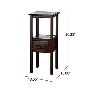 Christopher Knight Home Rivera Acacia Wood Accent Table, Brown Mahogany 13 in. x 13 in. x 30 in.