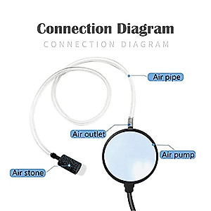 Quiet Mini Air Pump for Aquarium 1.0 Watt Fish Air Pump for 1-20 Gallon Fish Tank with Accessories，Adding Oxygen to Ornamental Fish