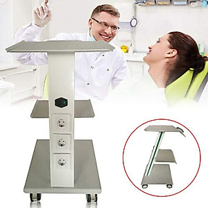 3-Tier Utility Medical Cart Stainless Steel Hospital Medical Dentistry Trolley Portable Mobile Beauty Salon Rolling Cart Tool Instrument Station Storage Trolley Care Cart (410x360x770mm)