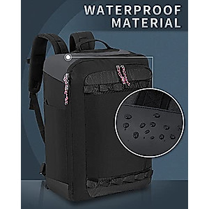 TRAILKICKER Travel Backpack Flight Approved Carry On Backpack Water Resistant Weekender Bag (Black)