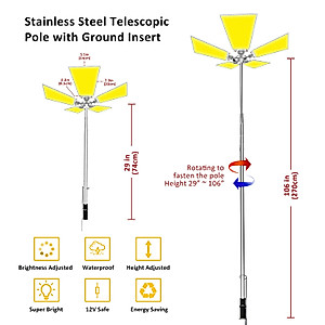 CONPEX 25000lm LED Telescopic Camping Lights Portable Outdoor Camping Light Telescoping Pole Fishing Light at Night Flood Light Super Bright Emergency Light Backyard Lighting