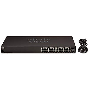 Cisco Refresh SG110-24 Desktop Switch with 24 Gigabit Ethernet (GbE) Ports Plus 2 Combo Mini-GBIC SFP, Small Business Product, Limited Hardware Warranty (SG110-24-NA-RF)