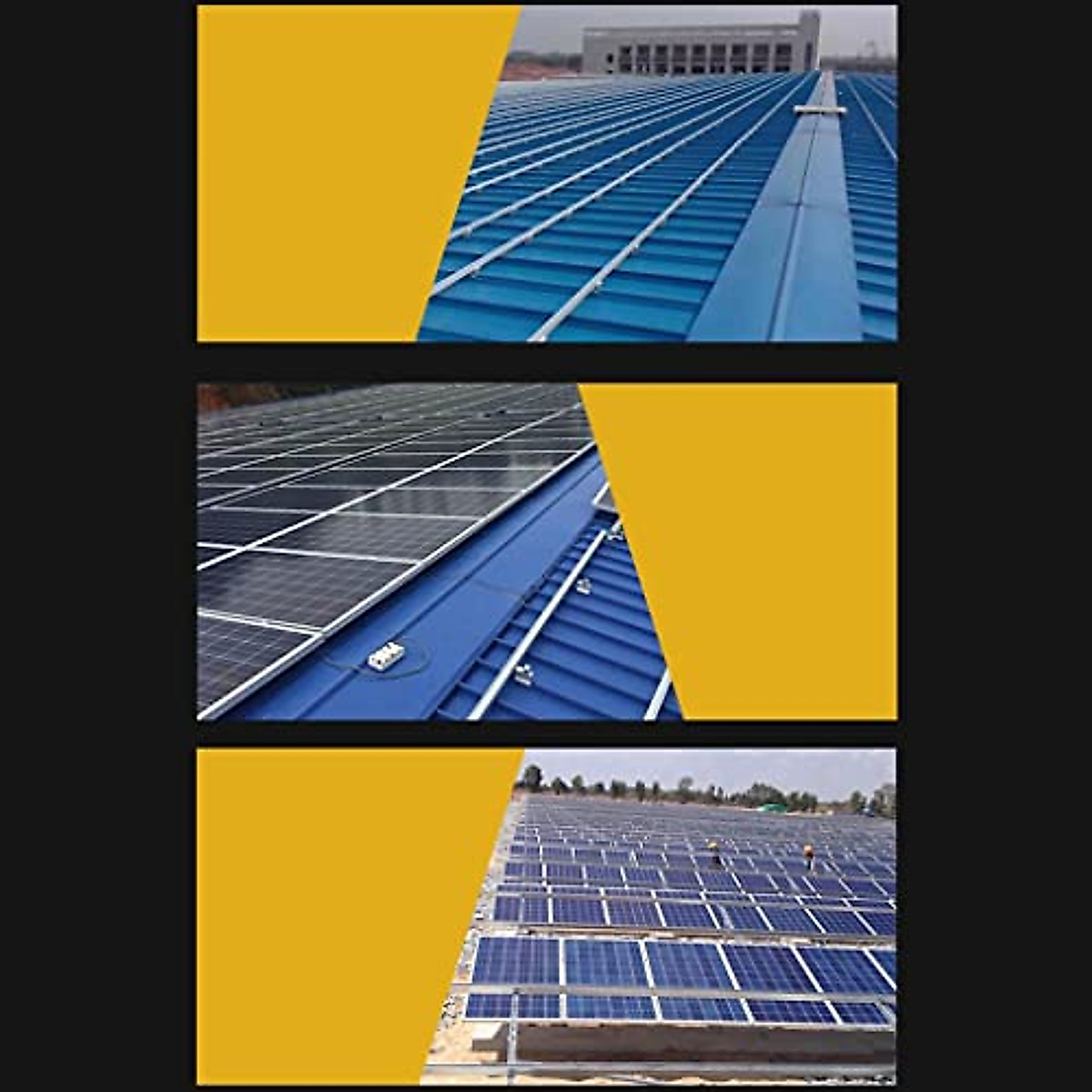 10Pcs Solar Panel Mounting Bracket Kits, Aluminum Solar Panel Brackets Flexible Roof Solar Panel Bracket for RV, Boat, Wall 35mm