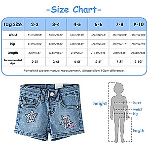 Happy Cherry Baby Girls' Mid Waist Denim Hot Pants Zipper Button Light Girls Denim Shorts Size 4T Blue