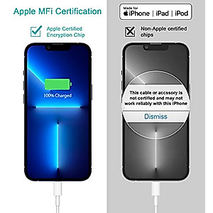 iPhone Super Fast Charger[Apple MFi Certified] 20W USB C Wall Charger with 6FT Fast Charging Parallel Cables Compatible with iPhone 14/14Pro Max/iPhone 13/13Pro/12/12 Pro/11/11Pro, iPad