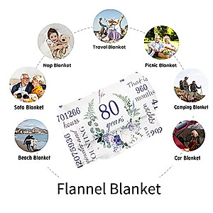 80th Birthday Gifts for Women, Women 80th Birthday Decorations, 80th Birthday Gifts for Her, Birthday Blanket Birthday Gifts Ideas for Grandma, Mom, Sister, Wife, Friend, Aunt, Soft Blanket 50’’X60’’
