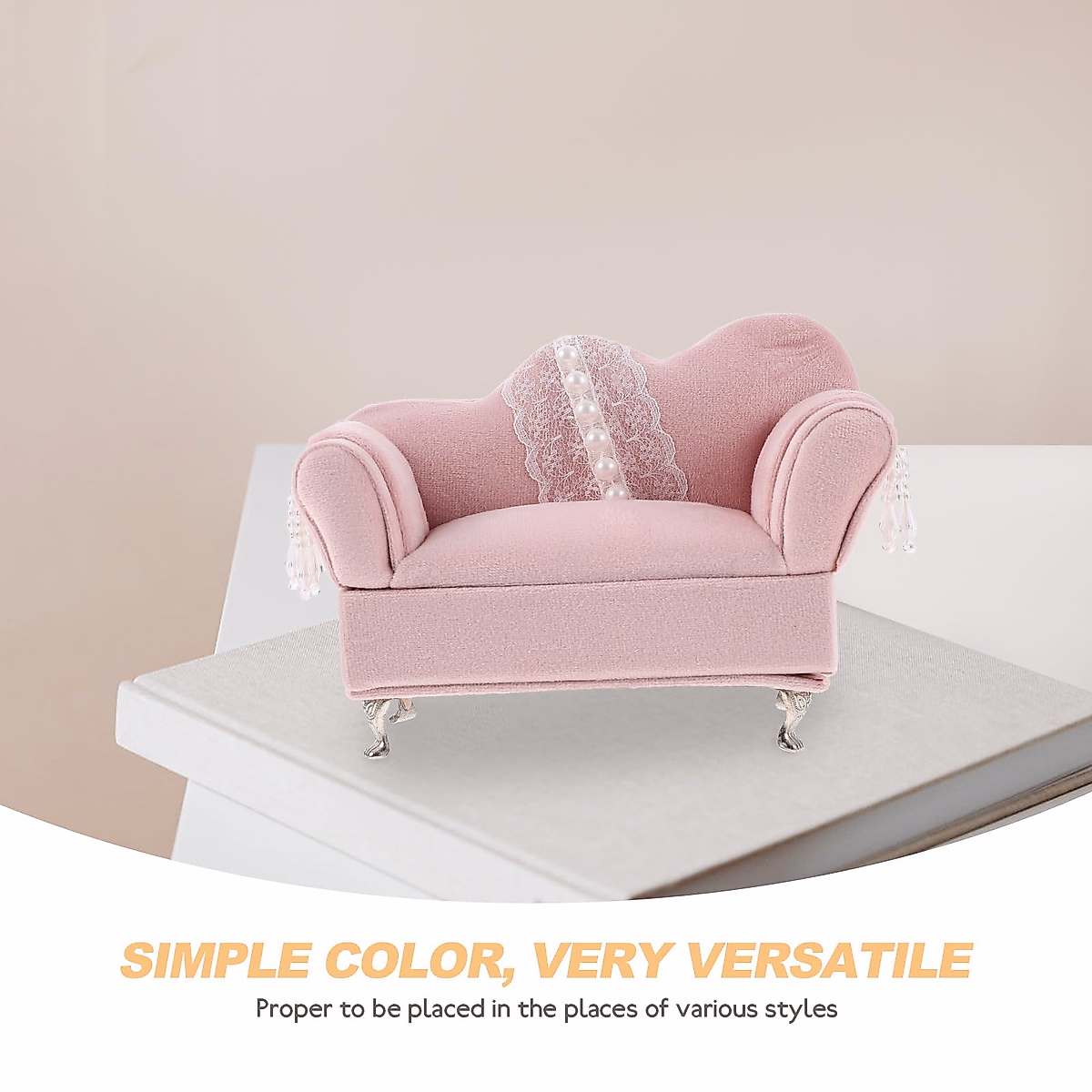 ibasenice Jewelry Storage Box Sofa Jewelry Box Nordic Jewelry Armoire Sofa Couch Beautiful Jewelry Case Dollhouse Furniture Desktop Decoration for Women Girls