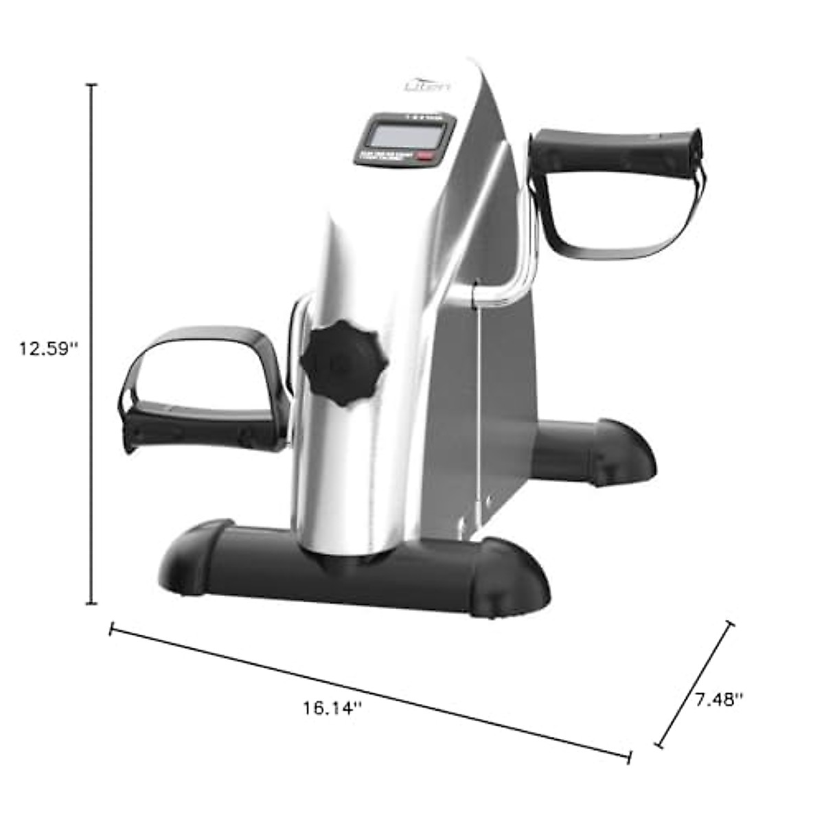 Mini Exercise Bike, Uten Under Desk Bike Pedal Exerciser, Peddler Exerciser, Portable Foot Cycle Arm & Leg Peddler Machine with LCD Screen Displays (Silver)