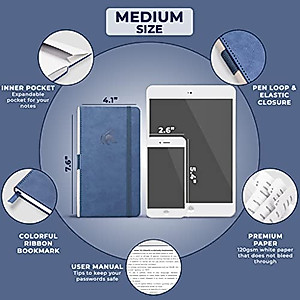 Clever Fox Password Book 2nd Edition – Hardcover Password Keeper with Alphabetical Tabs – Internet Address Notebook & Login Details Organizer Journal – 4.1x7.6” (Smoke Blue)