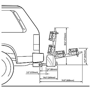 INNO INH120 Tire Hold Hitch Mount (1.25"/2") Platform Rack (2) Bike (E-bike, Fat Tire, Full Suspension, Carbon Capatible)