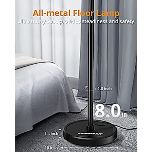 LEPOWER Tree Floor Lamp, Industrial Floor Lamps for Living Room with Multi Head, Dimmable Floor Lamp, LED Standing lamp Edison Bulbs, Pole Tall Lamp for Bedroom Office Black