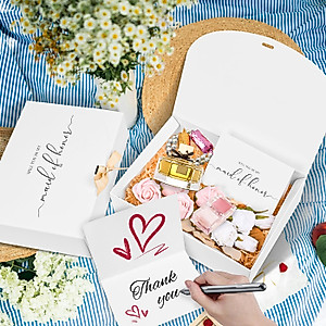 WLUSEAXI 8Pack Bridesmaid Proposal Box with Bridesmaid Cards, Bridesmaid Boxes with Ribbon, Maid Matron of Honor Proposal Box, White Boxes for Bridesmaid Proposal, Bridesmaid Proposal Gifts