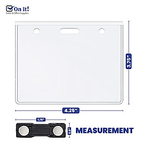 Magnetic Name Badge Holder Set of 100, 4x3 inch Clear Name Tag Holders for Conferences, Events, and Meetings