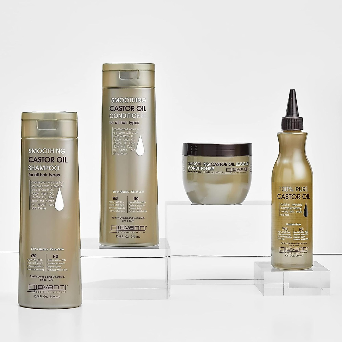 GIOVANNI Smoothing Castor Oil Conditioner â€“ All Hair Types, Moisturize Hair & Scalp, Hydrate & Tame Frizz, Jojoba, Argan Oil, Coconut Oil, Shea Butter, Keratin - 13.5 oz