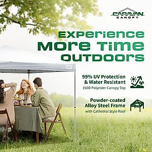 Caravan Canopy V-Series 12 x 12' Tent Sidewalls with V-Series 2 12 x 12' Pop-Up Tent Slanted Leg Instant Canopy & 4 6-Pound Cement Weight Plates