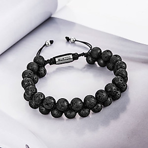 murtoo Bead Chakra Bracelets for Men and Women, Double-layered Healing Yoga Crystals Beaded Bracelet, Natural Stone Mens Bracelet for Meditation, Relax Anxiety