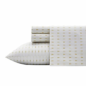 Tommy Bahama - King Sheets, Cotton Percale Bedding Set, Crisp & Cool, Stylish Home Decor (Pineapple Pinstripe Yellow, King)