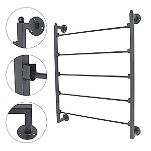 Wall Mount Scarf Display Stand, Metal Scarf Rack Stand Organizer Tie Organizer Hanger Holder for Clothing Store and Home 23.6 x 3.9 x 29.5 Inch, Gdrasuya10 (Black)