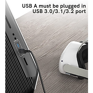 YCCTEAM 16FT Link Cable for PC Steam VR Headset, USB 3.2 Gen1 High Speed Data Transfer & 3A Fast Charging Cable for VR Headset and Gaming PC