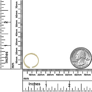 AVORA 10K Yellow Gold Adjustable Diamond-cut Leaf Toe Ring