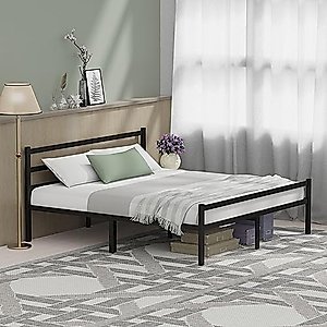 Musen King Bed Frame with Headboard-Durable Metal Bed Frame, Noise Free Platform Bed with Storage, Anti-Slip King Size Bed Frame, King Bed Frame Easy Assembly, No Box Spring Needed