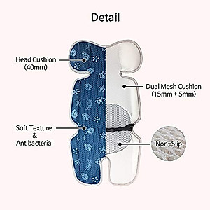 VENTIYO Baby Stroller Liner Seat Pad Mat with Breathable 3D Mesh - Coral Beach