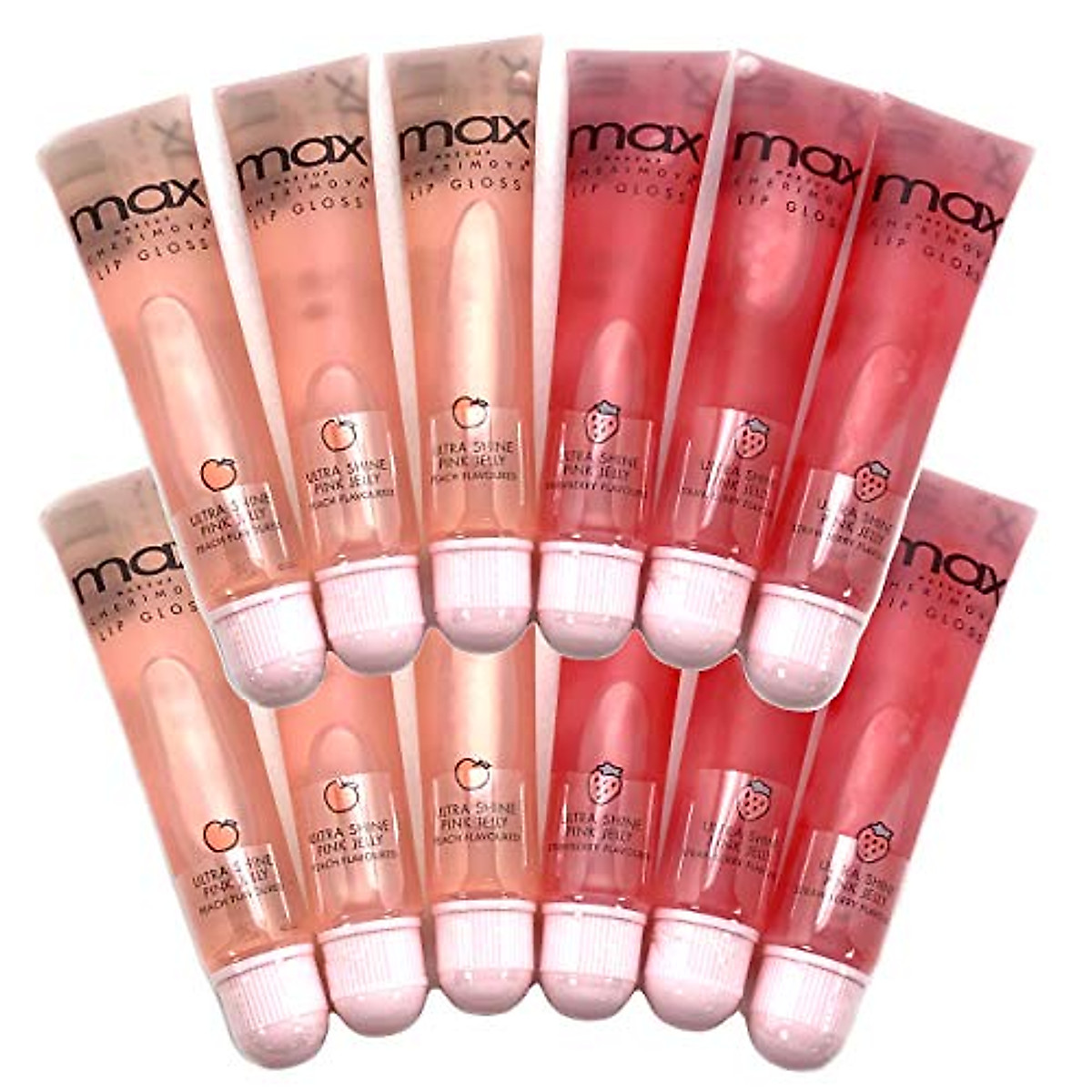 max MAKEUP CHERIMOYA Clear Lip Polish bulk (Peach/Strawberry)