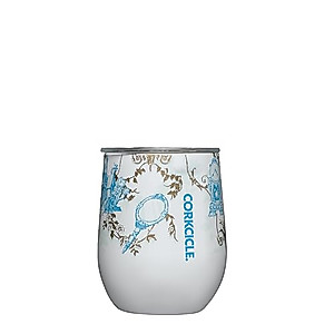 Corkcicle Disney Princess Belle Stemless Wine Glass Tumbler, Triple Insulated Stainless Steel Construction, Sliding Shatter-Proof Travel Lid, Keeps Beverages Chilled for 9 Hours, 12 oz