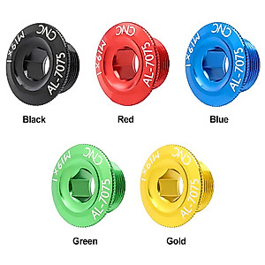 EMVANV Bicycle Crankset Screws, Practical M19 Cycling Cranket Crank Fixing Bolt, Durable Bottom Aluminum Alloy Crankset Nut Cove-r Cap