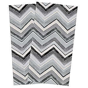Big buy store Gray Wave Striped Zig Zag Chevron Kitchen Dish Towels Set of 2, Soft Lightweight Microfiber Absorbent Hand Towel Nordic Style Tea Towel for Kitchen Bathroom 18x28in