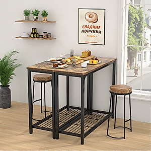 Ecoprsio Small Console Table Sofa Table with Mesh Shelves, 2 Tier Entryway Table Foyer Table for Entryway, Front Hall, Hallway, Sofa, Couch, Living Room, Bar, Kitchen, 32 Inch, Rustic Brown