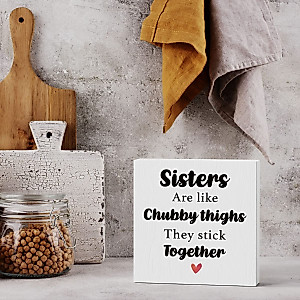 MUBIAO Sister Gifts Big Sister Gift Birthday Christmas Friendship Gifts Bestie Gifts for Women Desk Decor Rustic Wooden Box Sign for Home Living Room Bedroom Office Shelf Table Decoration