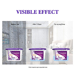 CANAGER Lavender Vanilla Moisture Absorber Box,Odor Eliminator and Dehumidifier Boxes for Closet,Bedroom,Kitchen,Bathroom-6 Packs,Cups - Traps Moisture for Fresher, Cleaner Air Purple