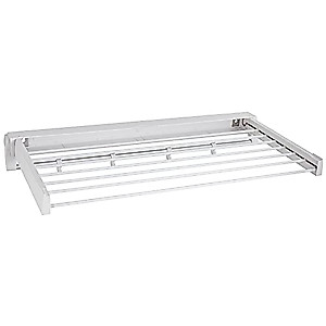 Delysia King Clothes Laundry Drying Rack，Collapsible Wall Mounted Hanger|7 Drying Rods (White)