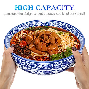 Kichvoe 6.8 * 2.6Inch Blue And White Porcelain Bowls Ceramic Asian Noodle Bowls Soup Bowls Chinese Rice Bowl For Home Restaurant