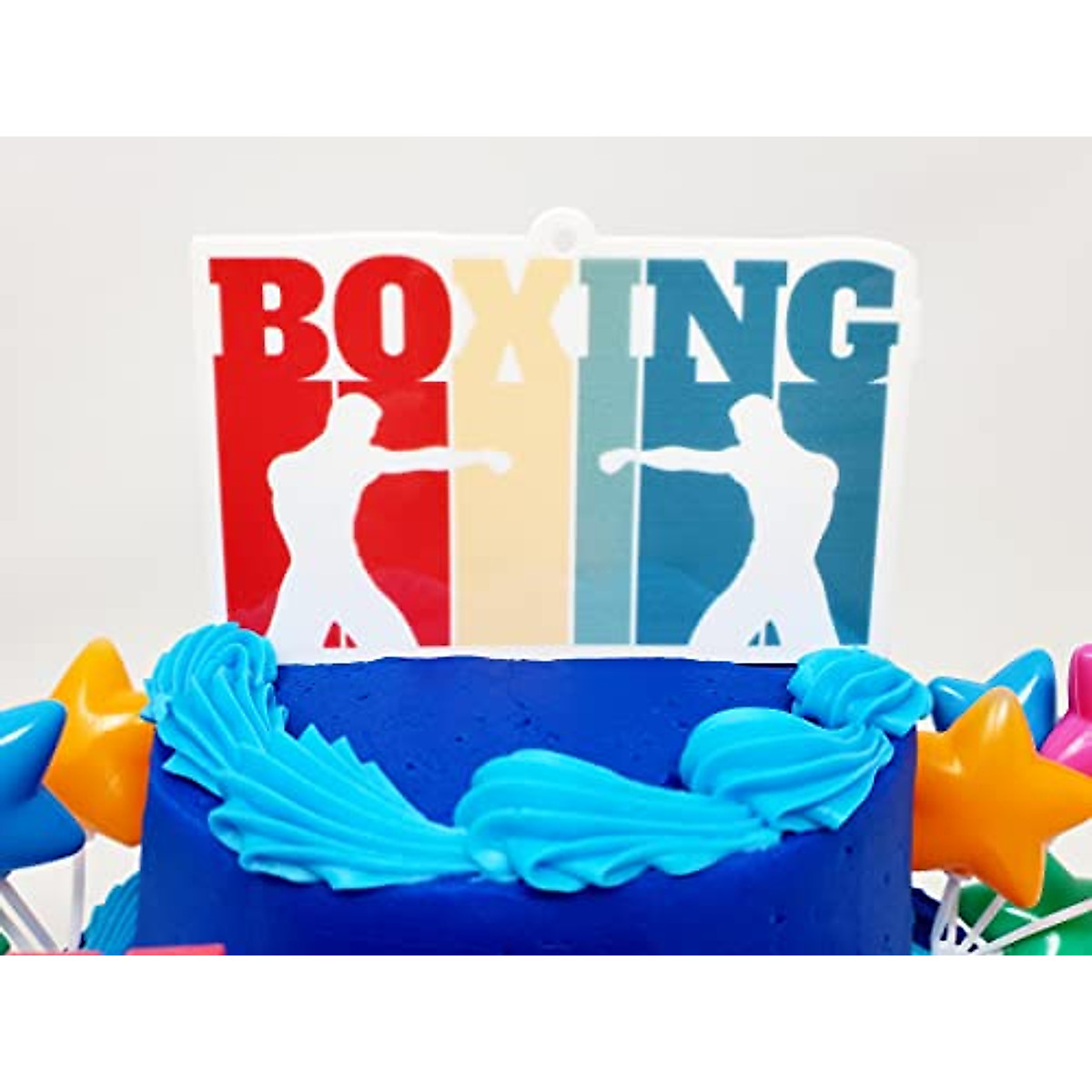 Boxing Themed 7 Piece Boxer Birthday Cake Topper Set