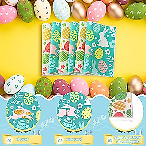 150 Pcs Easter Wax Paper for Food ,wrap Paper Sheets Sandwich Candy Cookies Wraps for Easter with Eggs Rabbit Flowers Pattern Waterproof Liner for Kitchen Handmade Food Easter Party Supplies