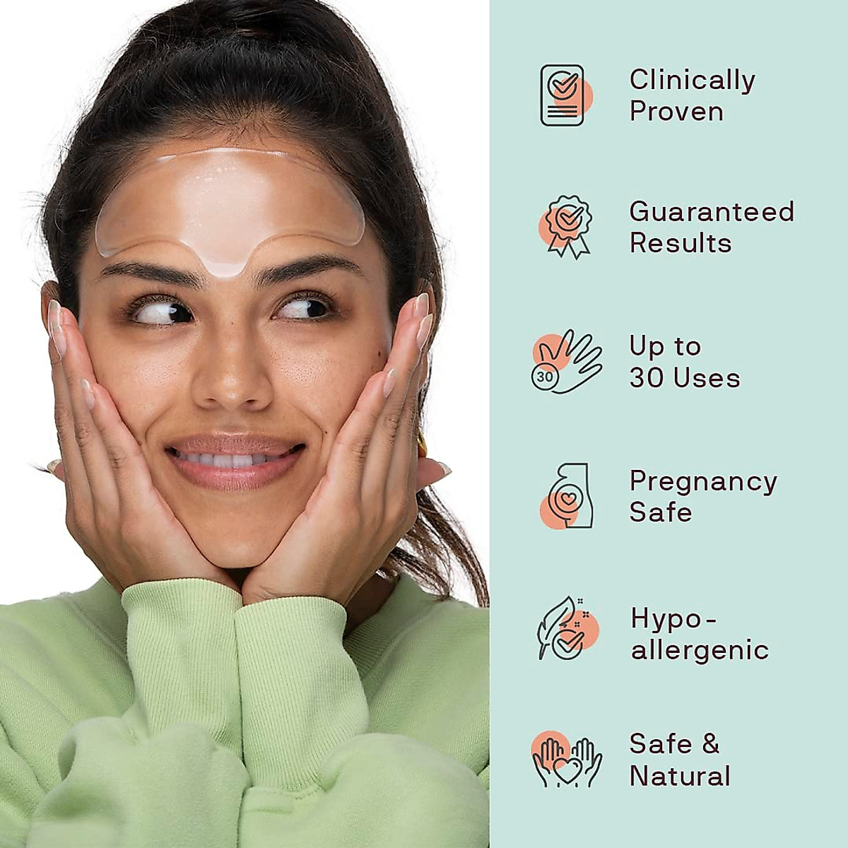 Dermaclara Forehead Patch - Forehead Wrinkle Patches for Face Overnight, Silicone Patches, Reusable Treatment for Wrinkles, Repair & Restore, Up to 30 Uses - 1 Patch