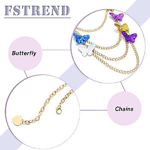 Fstrend Tassel Body Chains Sequin Butterfly Dance Skirt Silver Fringe Belly Waist Hip Chain Rave Accessories for Women