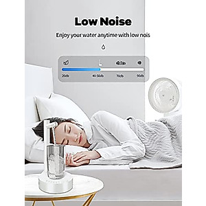 Bedside Water Dispenser for Bedroom Nightstand - Desktop Water Dispenser for 5 Gallon Bottle - Tabletop Wireless Water Dispenser - Type-C Charging