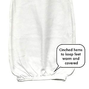 Laughing Giraffe Baby Infant Blank Long Sleeve Sleeper Gown With Mitten Cuffs - White (0-3 Months -3850)