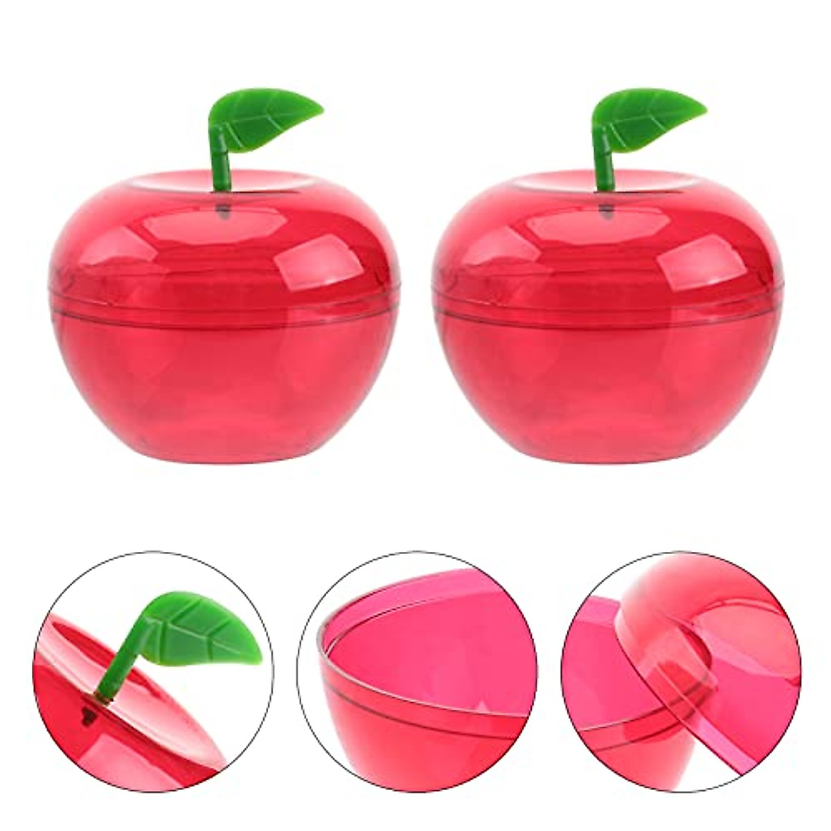 Healvian 24Pcs Apple Shape Candy Box Christmas Apple Container Plastic Chocolate Box Gift Fillable Balls Red Apple Container